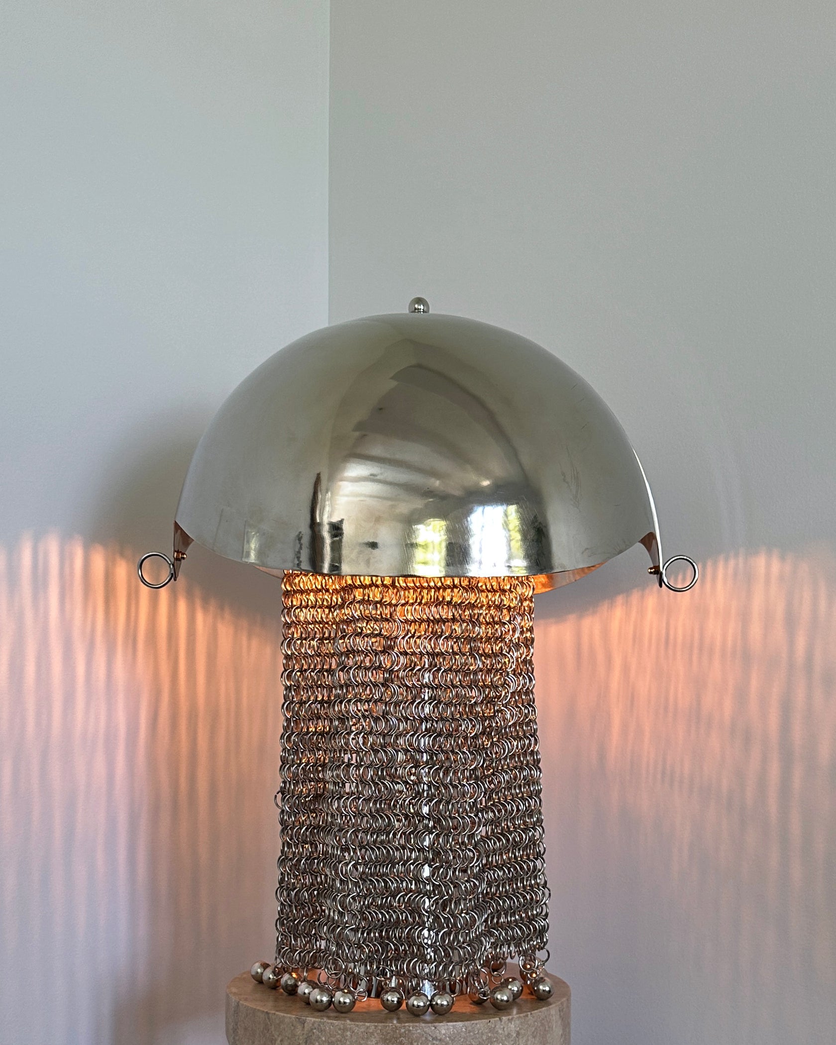 Stainless Steel Chainmail Cyanea Domed Table Lamp 1 of 1, Designed By ...