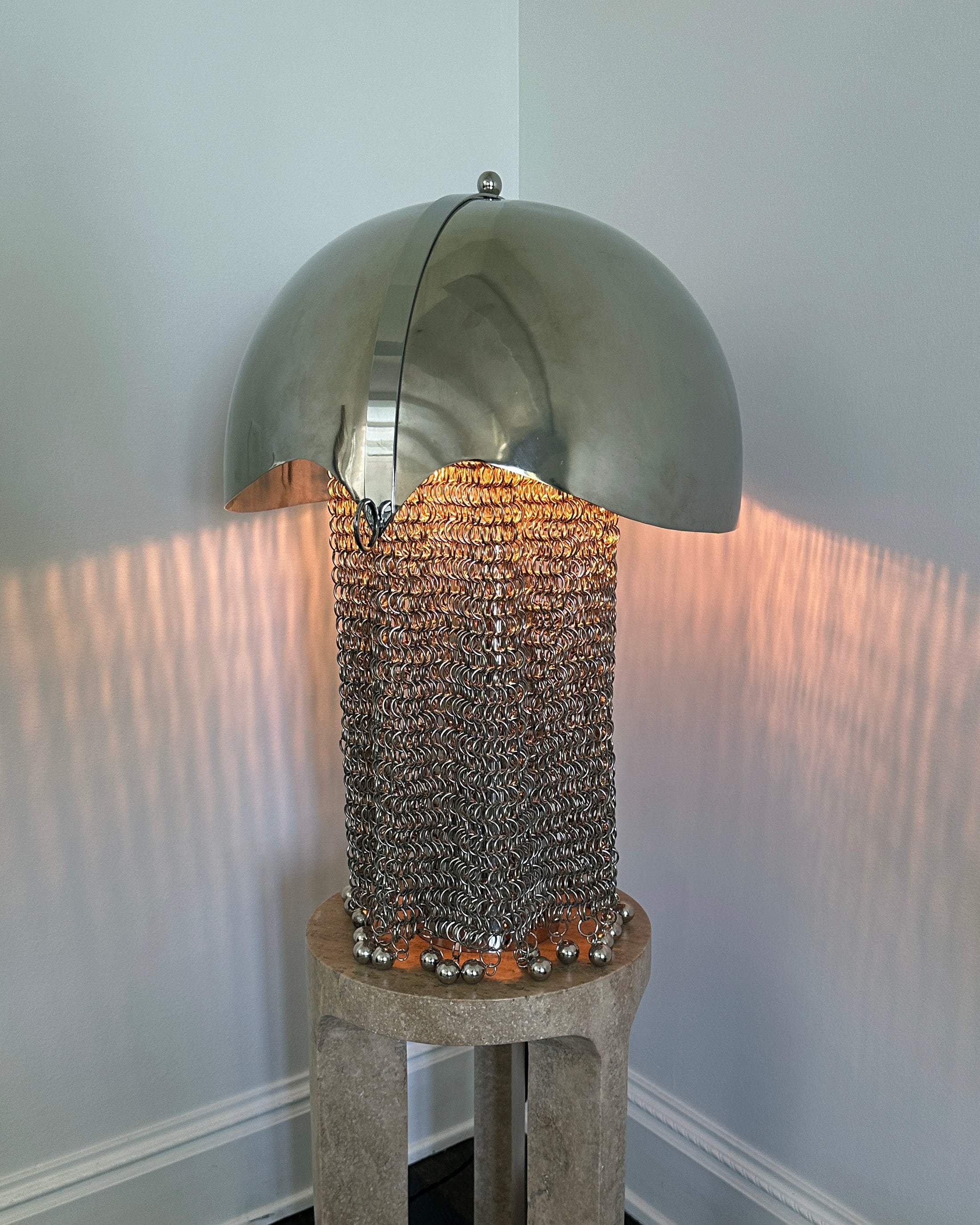 Stainless Steel Chainmail Cyanea Domed Table Lamp 1 of 1, Designed By ...