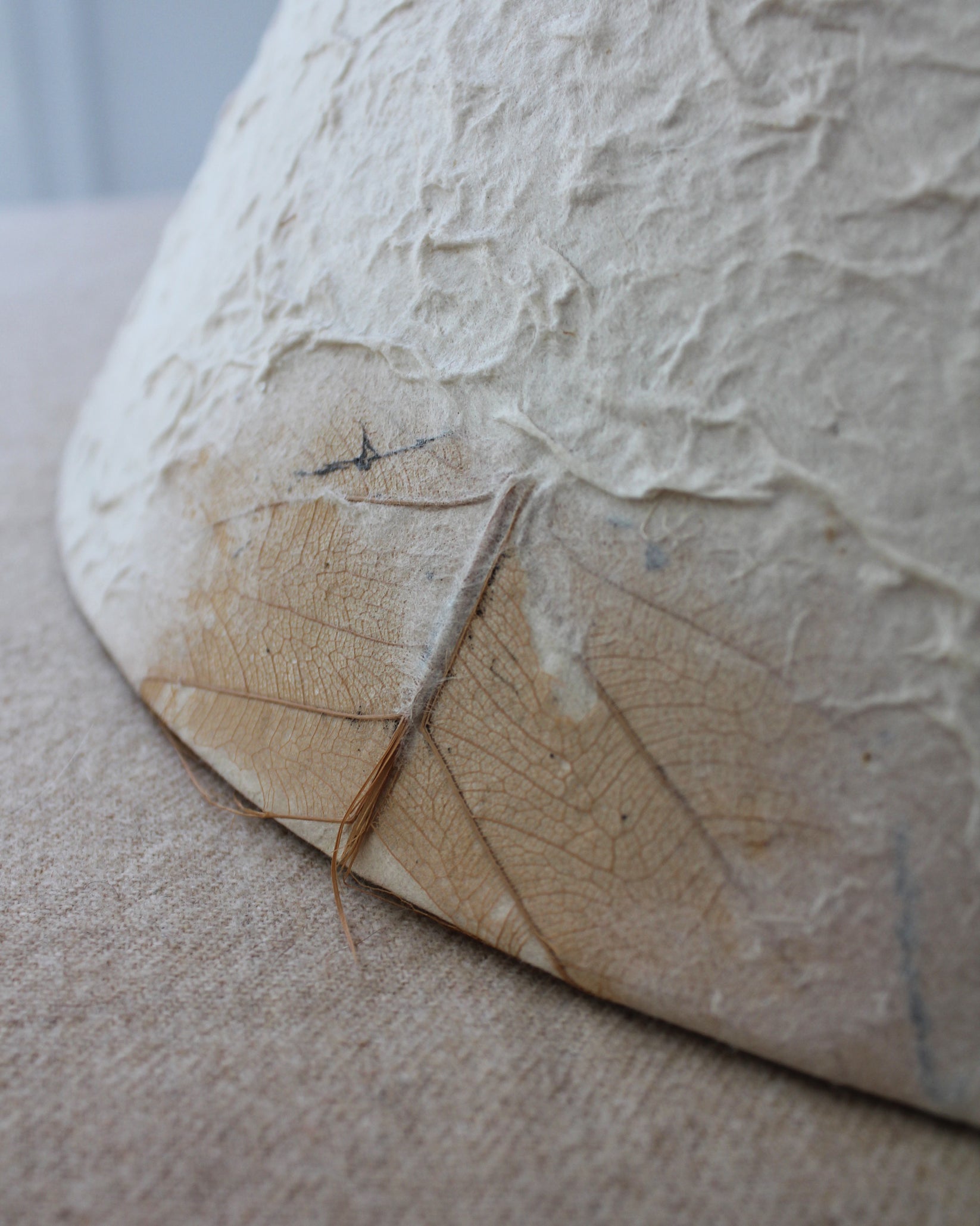 Vintage Handmade Papier Mache Leaf Skeleton Lampshade – Earl Grey