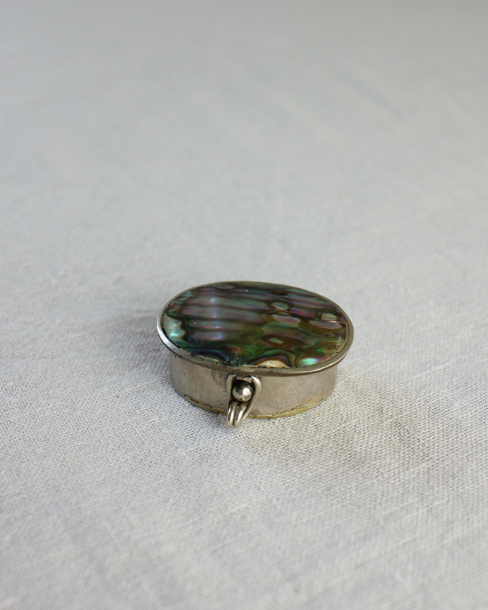 20th Century Vintage Mexican Silver Alpaca Alloy and Abalone Shell ...